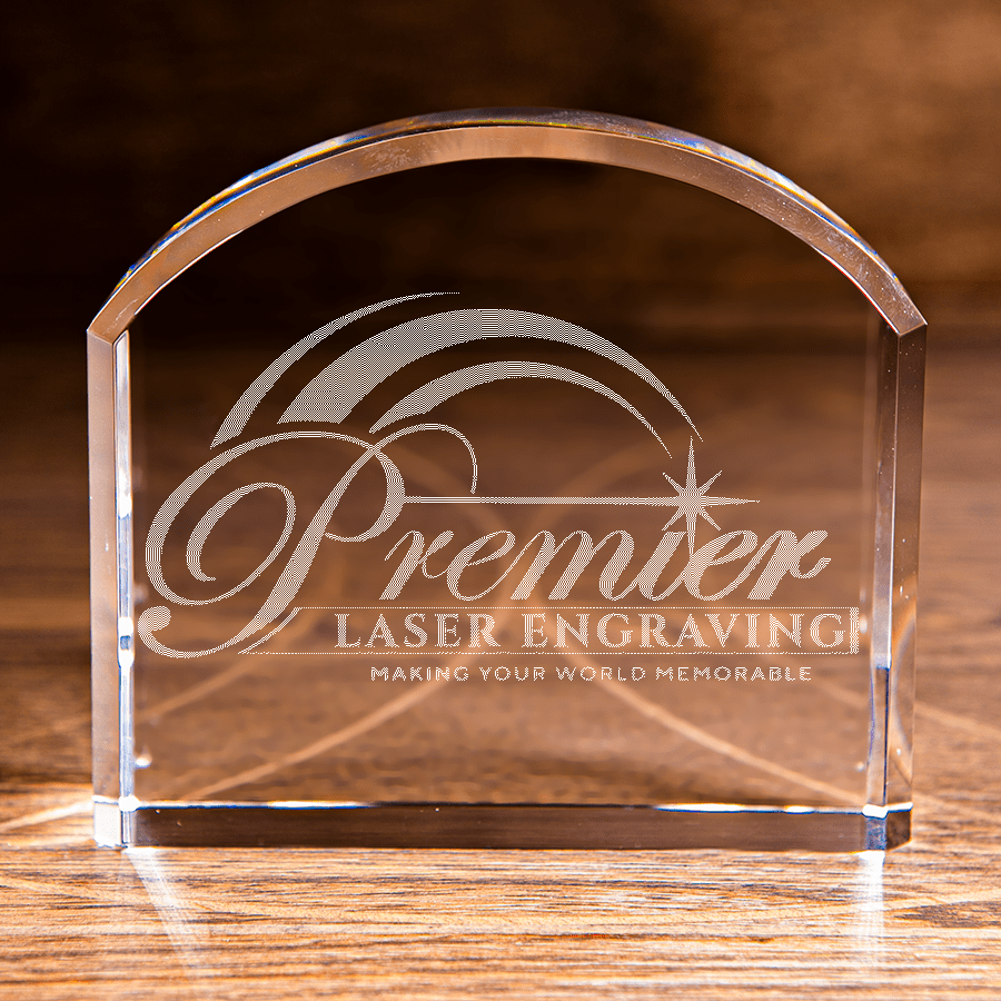 Arch Top 3D Crystal - Custom Laser Engraved – Premier Laser Engraving